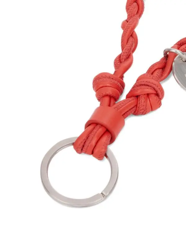 JIL SANDER Tangle Knotted Leather Keyring - Orange