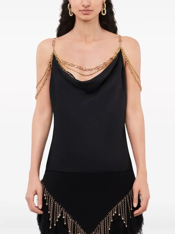 Rabanne Chain-detail Cowl-neck Top