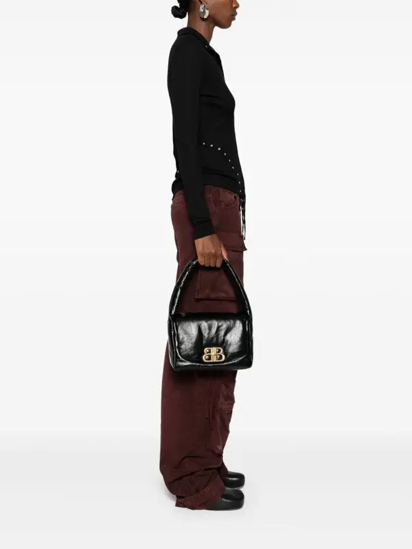 Balenciaga Small Monaco Shoulder Bag - Black