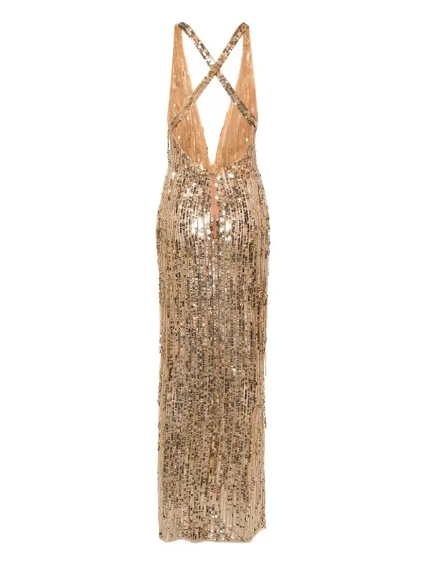 elisabetta franchi red and blue fringe dress Elisabetta Franchi One-shoulder red carpet dress with belt – luxury-24