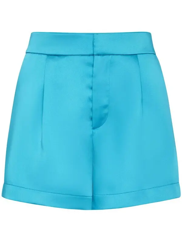 Philipp Plein Logo-plaque Satin Shorts - Blue
