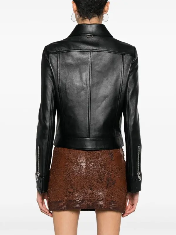 COURREGES Iconic Zip-up Leather Jacket