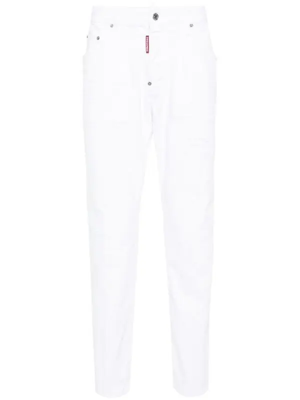 Dsquared2 Bull Skater Mid-rise Slim-fit Jeans - White