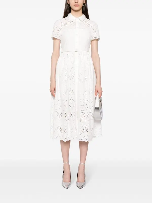 self portrait white cotton broderie midi dress Self-Portrait Broderie-Anglaise In - 82% Off S25 portrait was established in Size:18.5 2XL 36-37 Green and Gold Maxi Embroidered dress