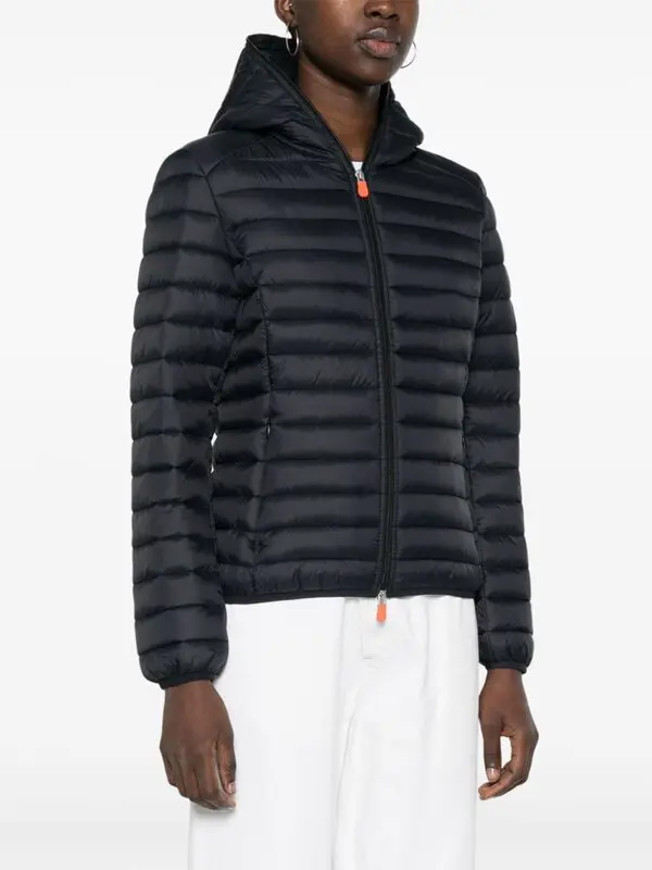 SAVE THE DUCK Logo-patch Padded Jacket - Black