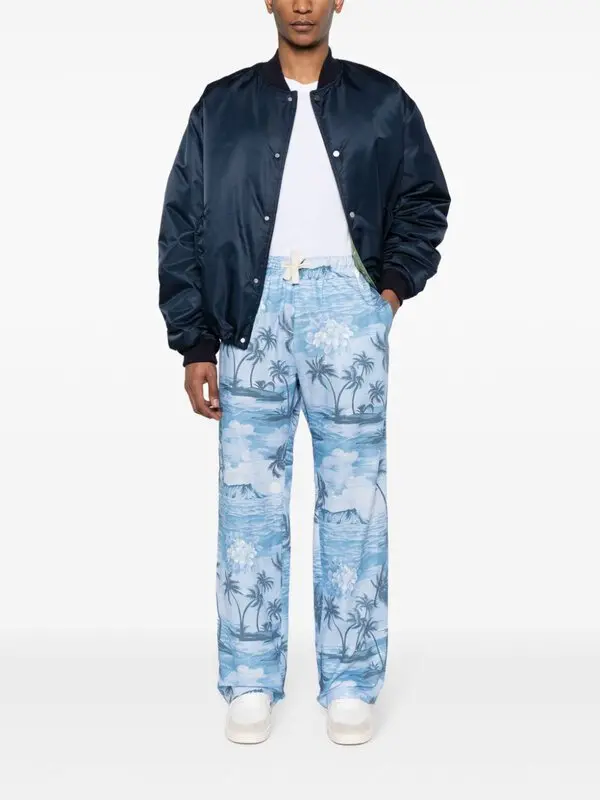 Palm Angels Sunset-print Wide-leg Trousers
