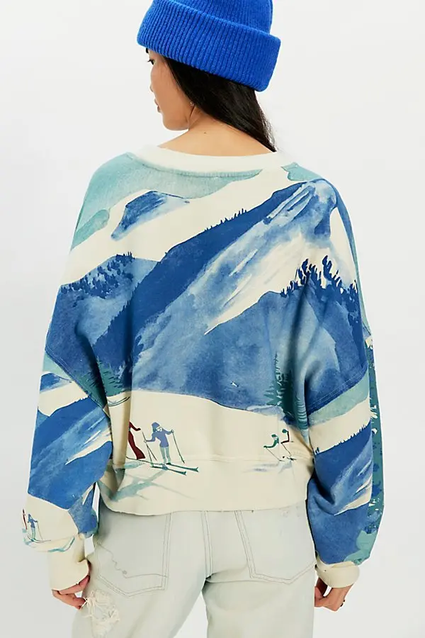 Free People Gaia Graphic Sweatshirt - Ski Combo