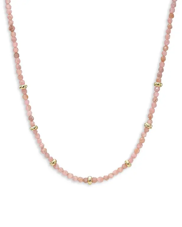 ZOE LEV 14k Yellow Gold Rhodochrosite Bead Necklace - Pink/gold