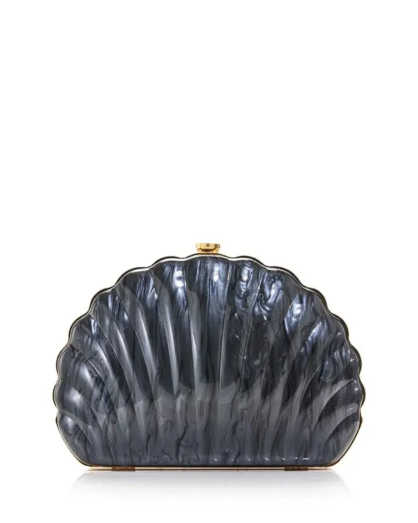 Aqua Shell Clutch - Black