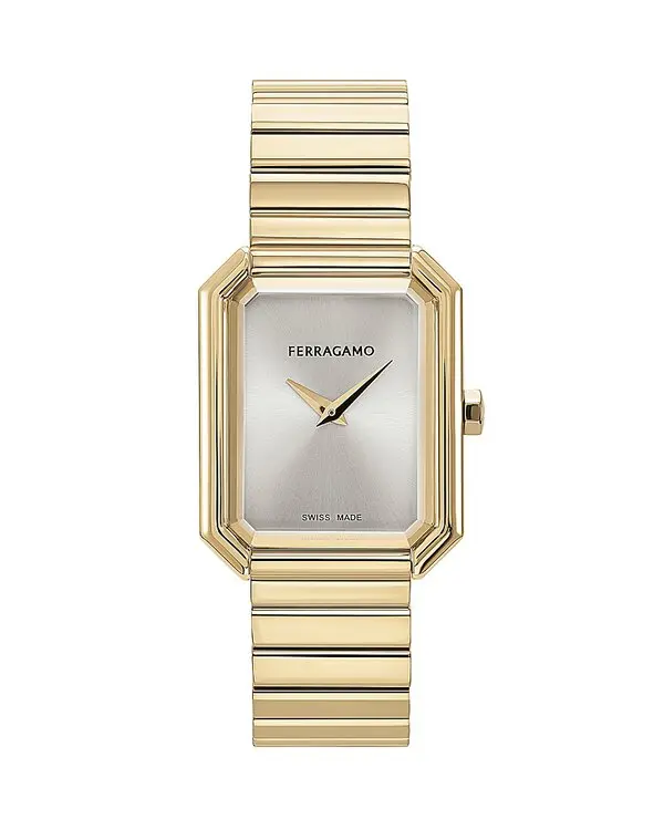FERRAGAMO Crystal Watch, 27mm X 34mm - Silver/gold