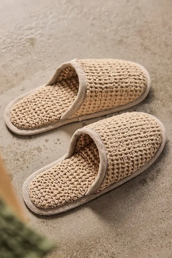 MAGICLINEN Waffle Weave Slippers - Neutral