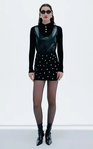 Ila Memphis Studded Vegan Leather Mini Skirt Only