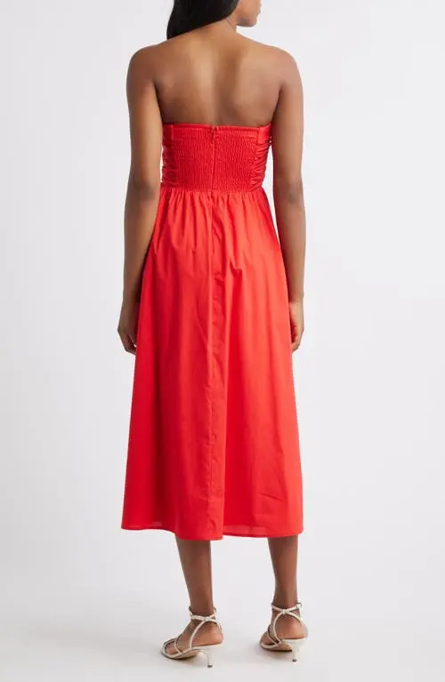 Wayf X Styled Coco! Sammie Pleated Strapless Sundress In Red - 60% Off |  Editorialist