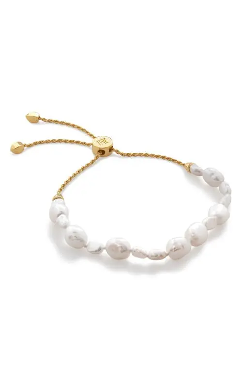 Monica Vinader Nura Reef Freshwater Pearl Friendship Bracelet - 18ct Gold Vermeil / Pearl