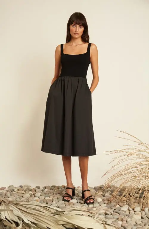 Luxely Aura Mixed Media Midi Tank Dress In Meteorite - 63% Off |  Editorialist