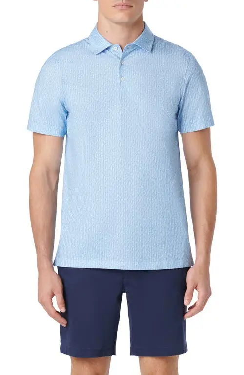 Bugatchi Victor Ooohcotton® Golfer Print Polo - Azure