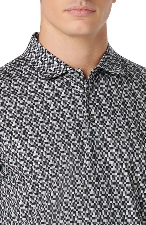 Bugatchi Victor Ooohcotton® Pixel Check Print Polo