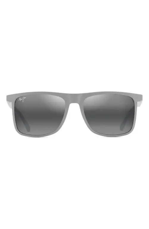 Maui Jim Makamae 56mm Polarized Square Sunglasses - Matte Grey