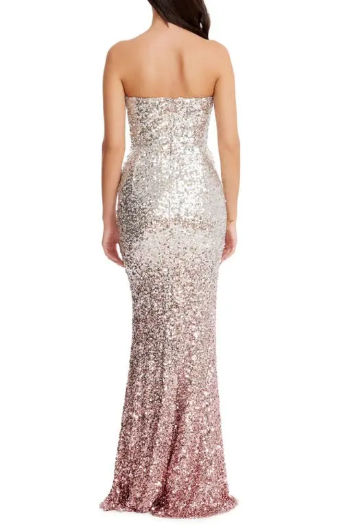 Dress The Population Fernanda Ombr Sequin Gown - Blush Multi | Editorialist