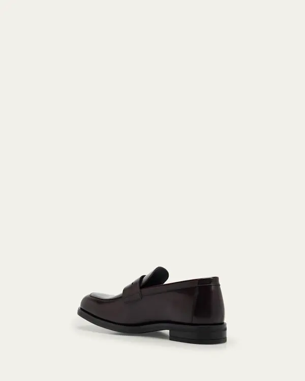 STUART WEITZMAN Club Burnished Leather Penny Loafers