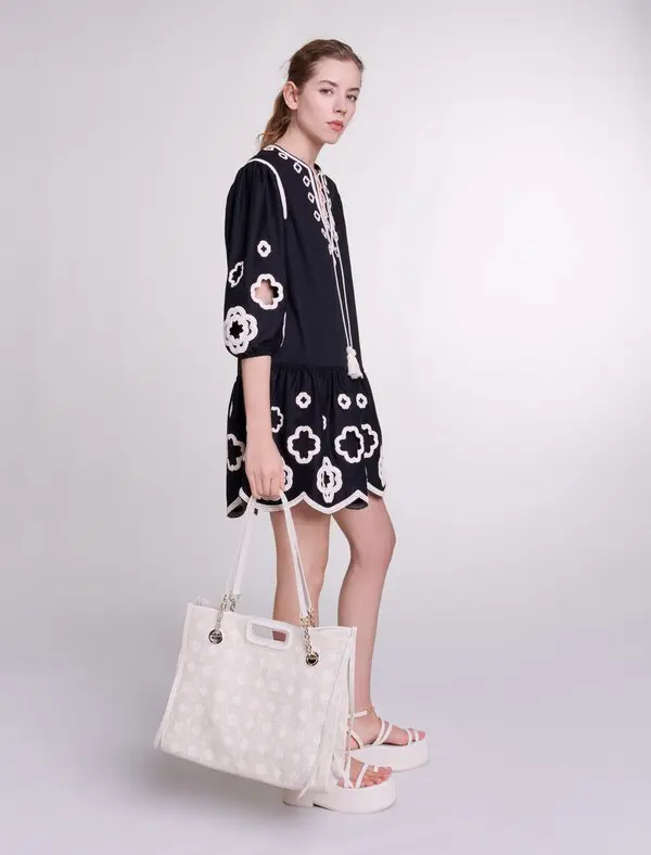 Maje Short Embroidered Tunic Dress In Black - 40% Off | Editorialist
