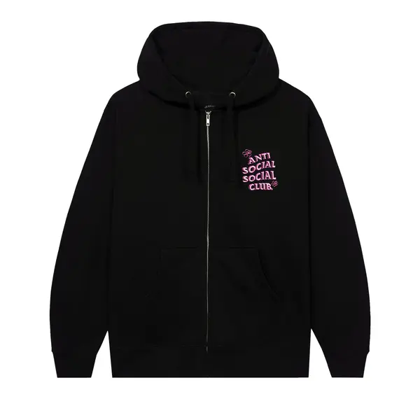 ANTI SOCIAL SOCIAL CLUB Coral Crush Zip Hoodie - Black