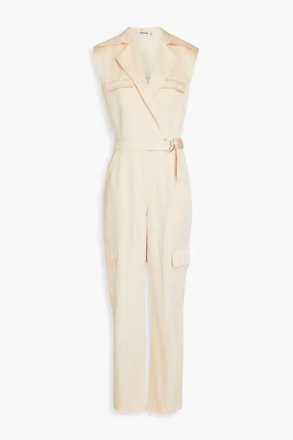 Simkhai Haisley Belted Satin-crepe Jumpsuit - Blush