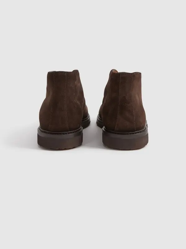 HARRYS OF LONDON Brown Suede Chukka Boots Hi Sneakers Shoes Size US10.5 EU44.5 Reiss Harrys London Suede High-Top Trainers in Dark Brown  main image 2