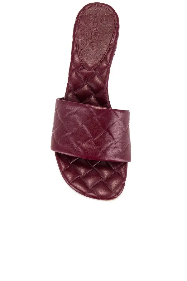 Bottega Veneta Amy Block Heel Slide Sandals - Cherry