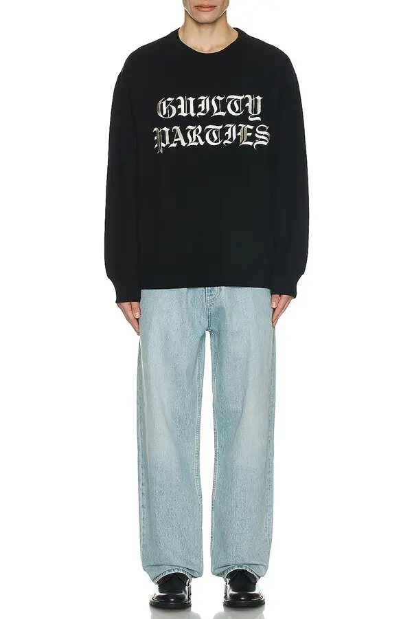Wacko Maria Heavy Weight Crew Neck Sweat Shirt In Black - 65% Off 