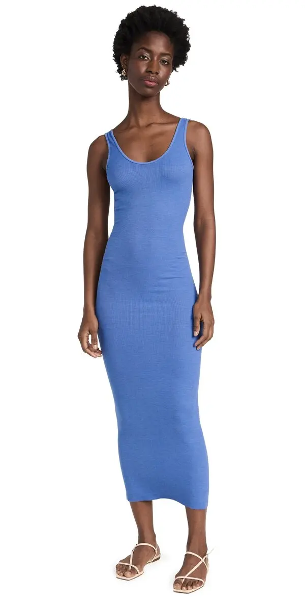 Enza Costa Silk Rib Maxi Tank Dress In Cornflower - 30% Off