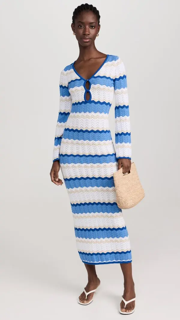 caprice maxi dress Caprice Halter Knit Maxi Dress / Cobalt | MESHKI