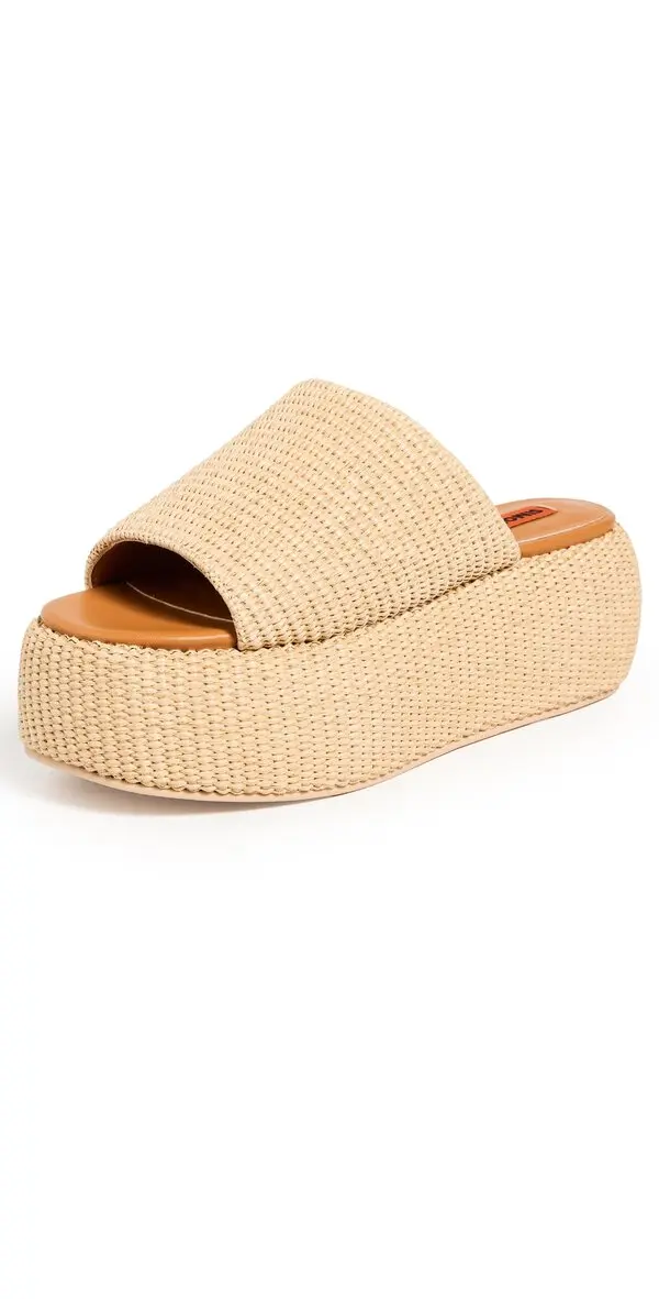 SIMONMILLER Raffia Cloudy Platforms - Natural