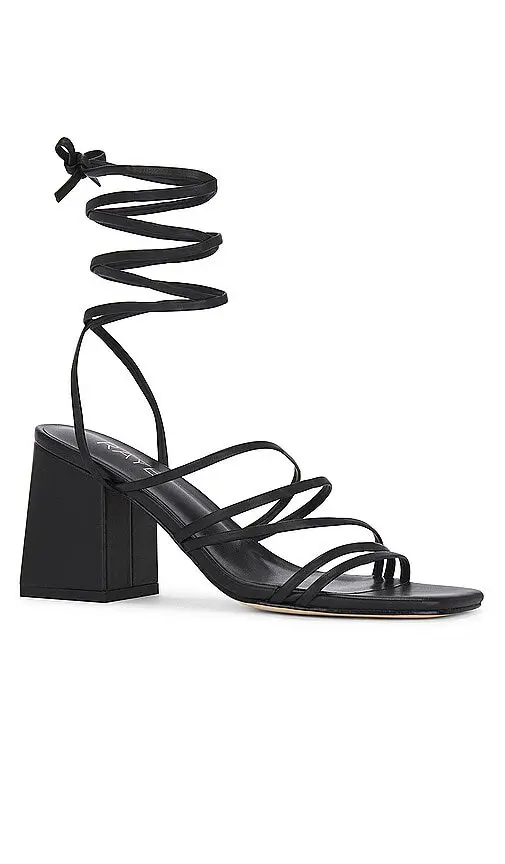 Raye Saorise Strappy Square Toe Block Heel - Black
