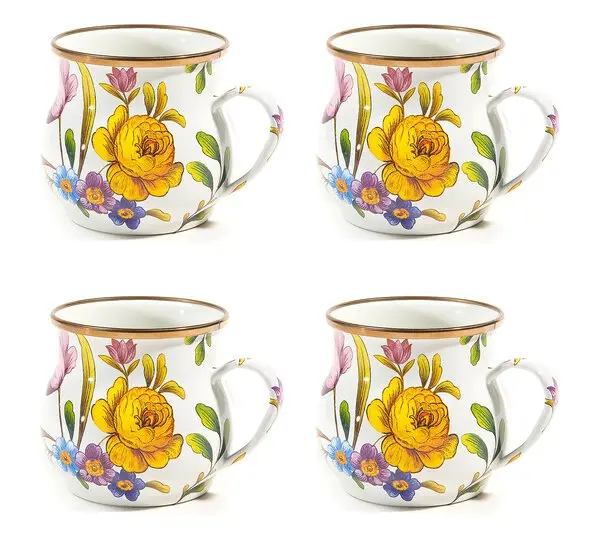 MACKENZIE-CHILDS Set Of 4 Enamel Mugs - One-color