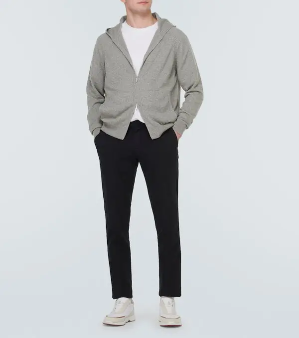 Loro Piana Merano Cashmere Zip-up Hoodie - Grey