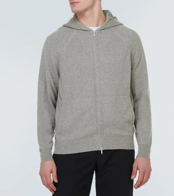 Loro Piana Merano Cashmere Zip-up Hoodie - Grey