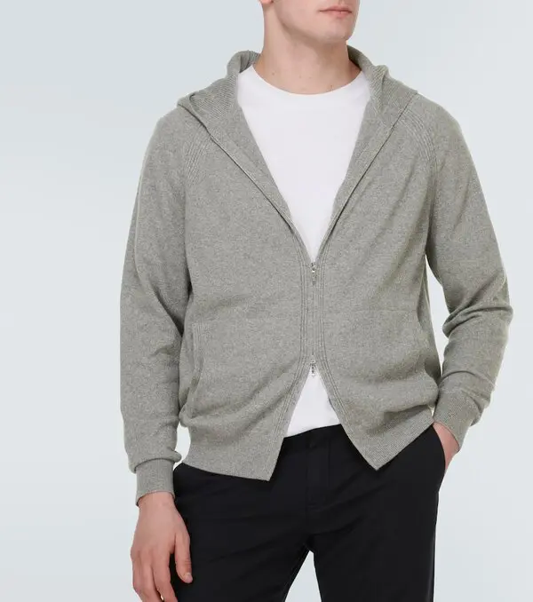 Loro Piana Merano Cashmere Zip-up Hoodie - Grey
