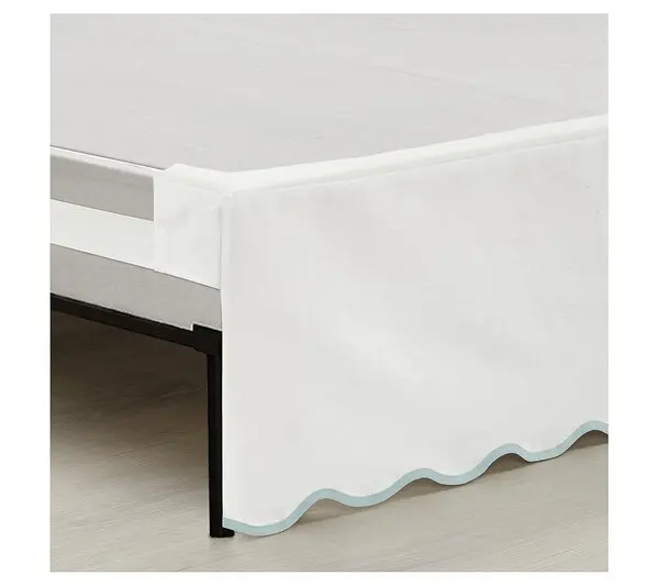 LUSH DECOR Coastal Chic Scallop Edge Bed Skirt- Queen - One-color