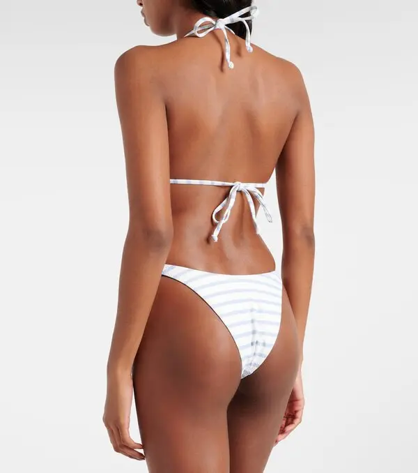 SAME Rose 90s Floral-appliqué Bikini Bottom - Blue