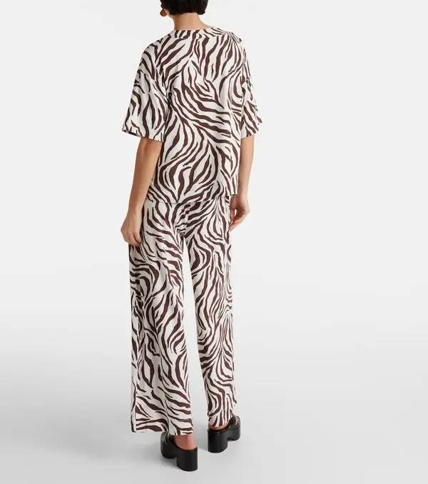 Max Mara Siberia Zebra-print Jersey Top