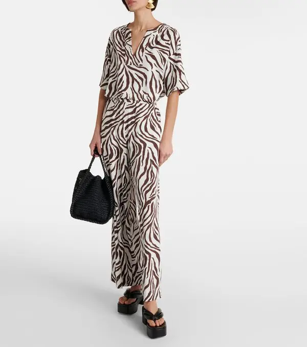 Max Mara Siberia Zebra-print Jersey Top