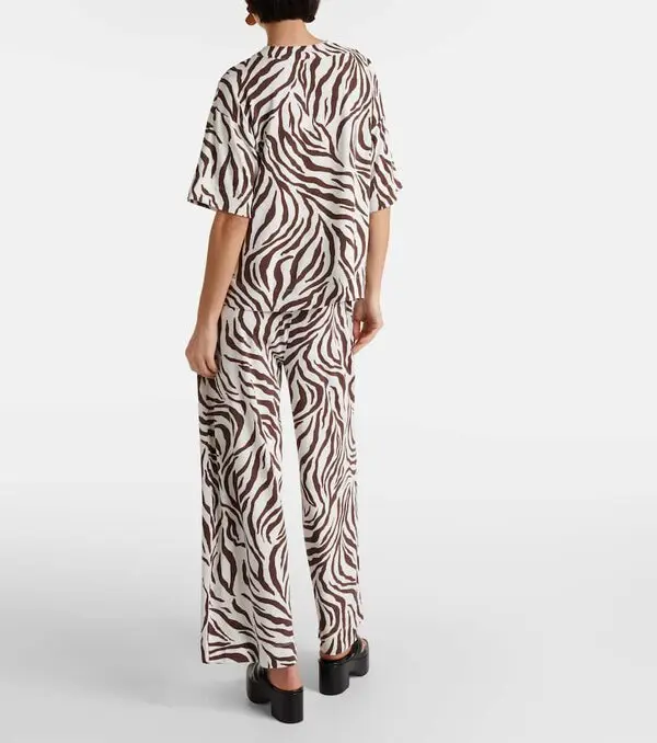 Max Mara Siberia Zebra-print Jersey Top