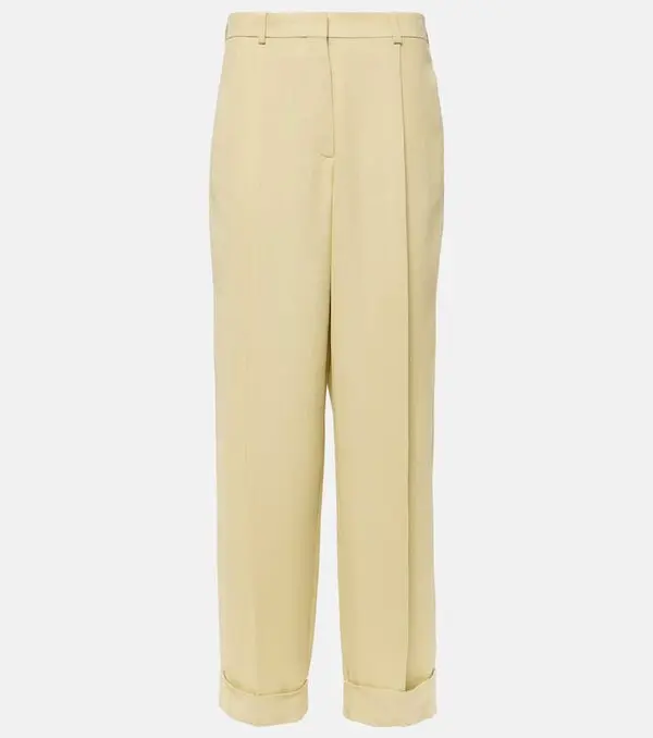 THE ROW Tor Wide-leg Crêpe Pants - Yellow