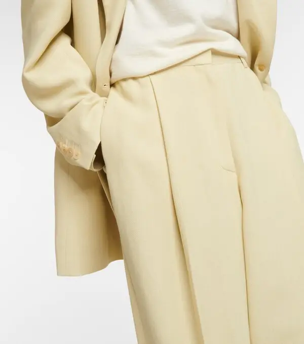 THE ROW Tor Wide-leg Crêpe Pants - Yellow