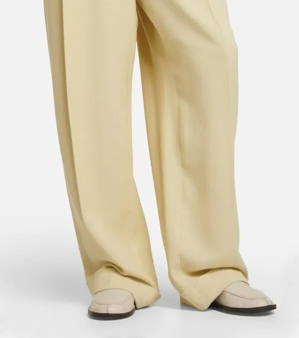THE ROW Tor Wide-leg Crêpe Pants - Yellow