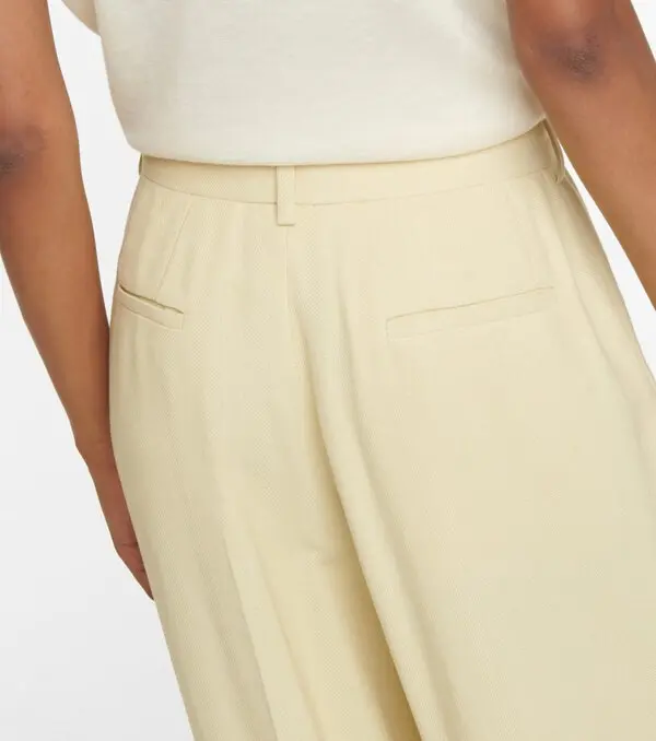 THE ROW Tor Wide-leg Crêpe Pants - Yellow