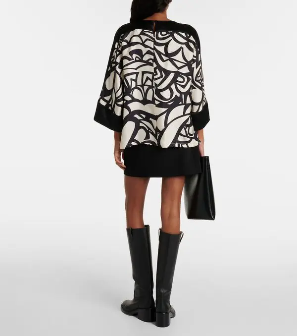 Max Mara Quaglia Printed Silk Satin Top