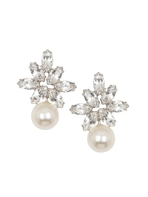 JENNIFER BEHR Liza 18k Gold-plated, Glass & Faux Pearl Earrings - Crystal