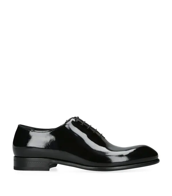 Zegna Patent Leather Vienna Oxford Shoes - Black